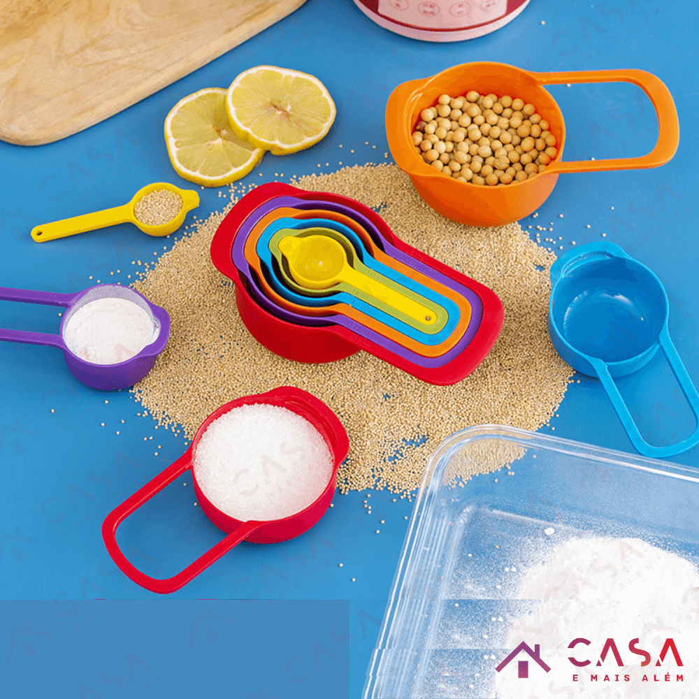 Kit colher medidora de alimentos para cozinha 6 medidas | Shopee Brasil