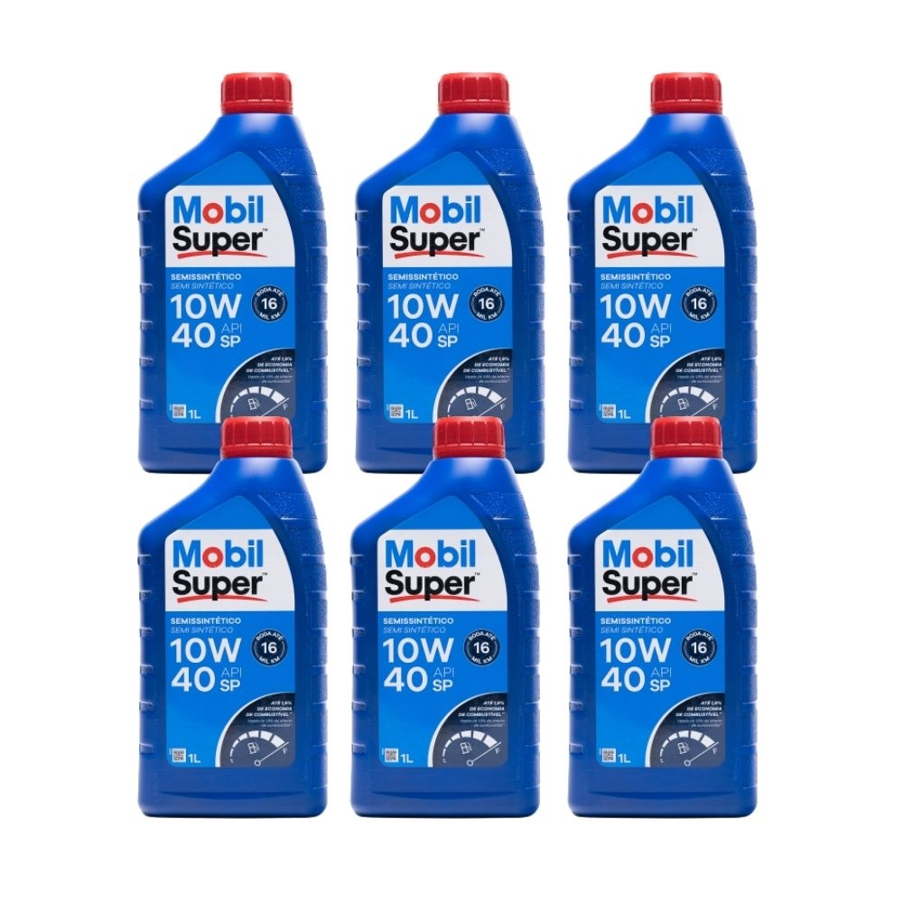 Kit 6 Óleos Motor Mobil Super 10w40 Semissintético Api Sp | Shopee Brasil