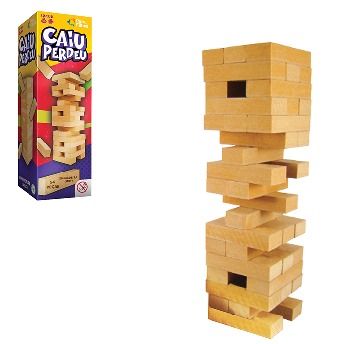 Jogo Caiu Perdeu Pais & Filhos de Madeira Jogo da Torre de Madeira 54 ... Jogo Caiu Perdeu Pais & Filhos de Madeira Jogo da Torre de Madeira 54 ...