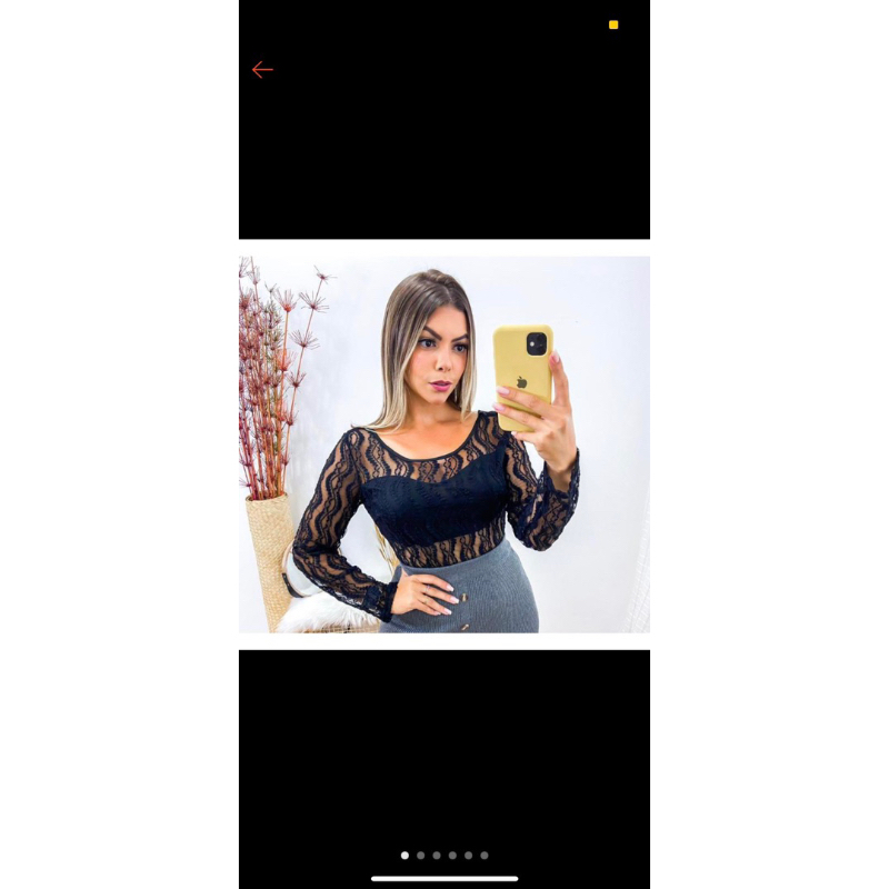BODY RENDA MANGA LONGA TODO EM GRIPIR EXCLUSIVO E DELICADO | Shopee Brasil
