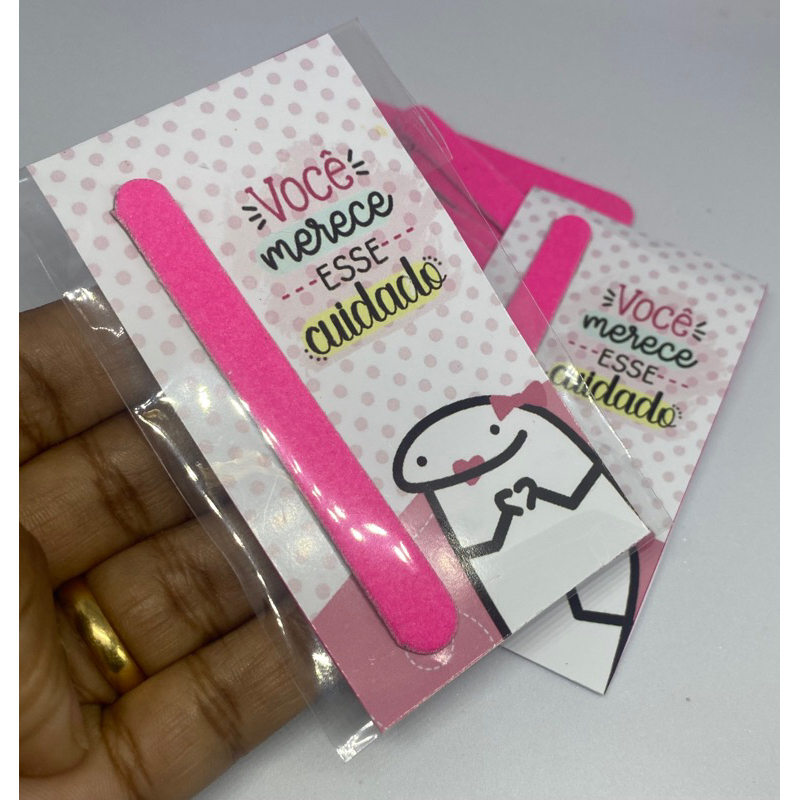 Mimo para Cliente Mini Lixa de Unha Pink Flork (15 ou 25 unidades ...