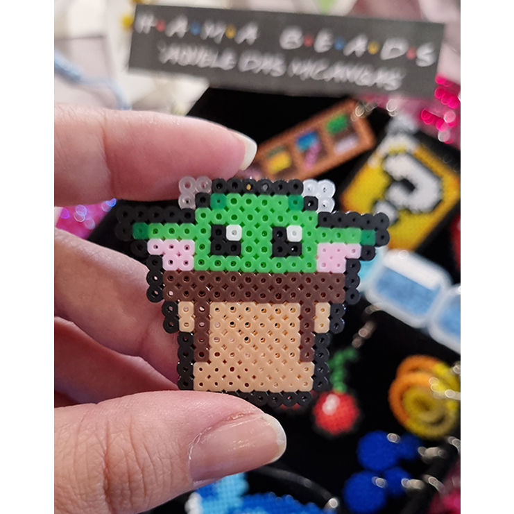 Baby Yoda Grogu Mandalorian - Pixel Art - Hama Beads | Shopee Brasil