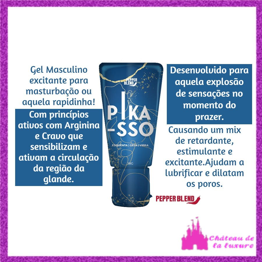 Pikasso Gel Excitante Masculino Comestível 18g Pepper Blend | Shopee Brasil