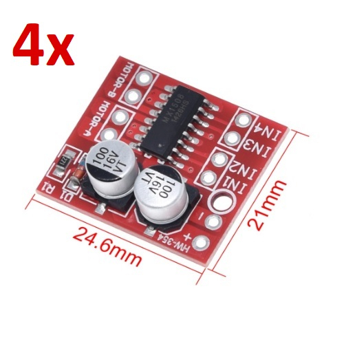 Kit 4 Modulo Driver Ponte H - L298N L 298 Mini 2 Canais Para Arduino ...