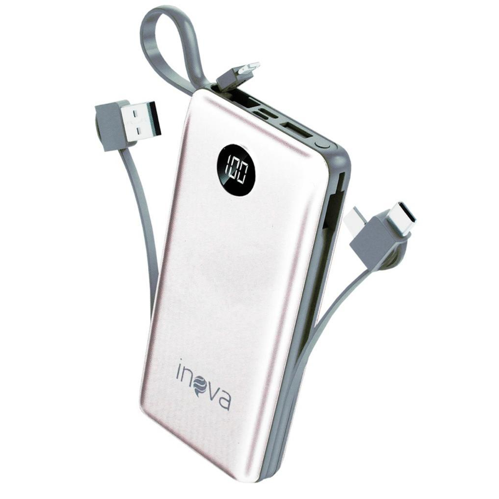 Carregador Portátil Power Bank 20000mAh Universal Com Cabo V8 Lightning e Tipo C - Bateria ...