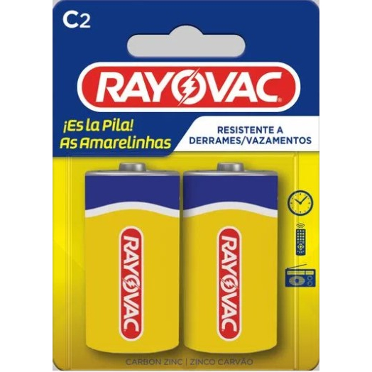 Pilhas Rayovac amarelinha C2 | Shopee Brasil