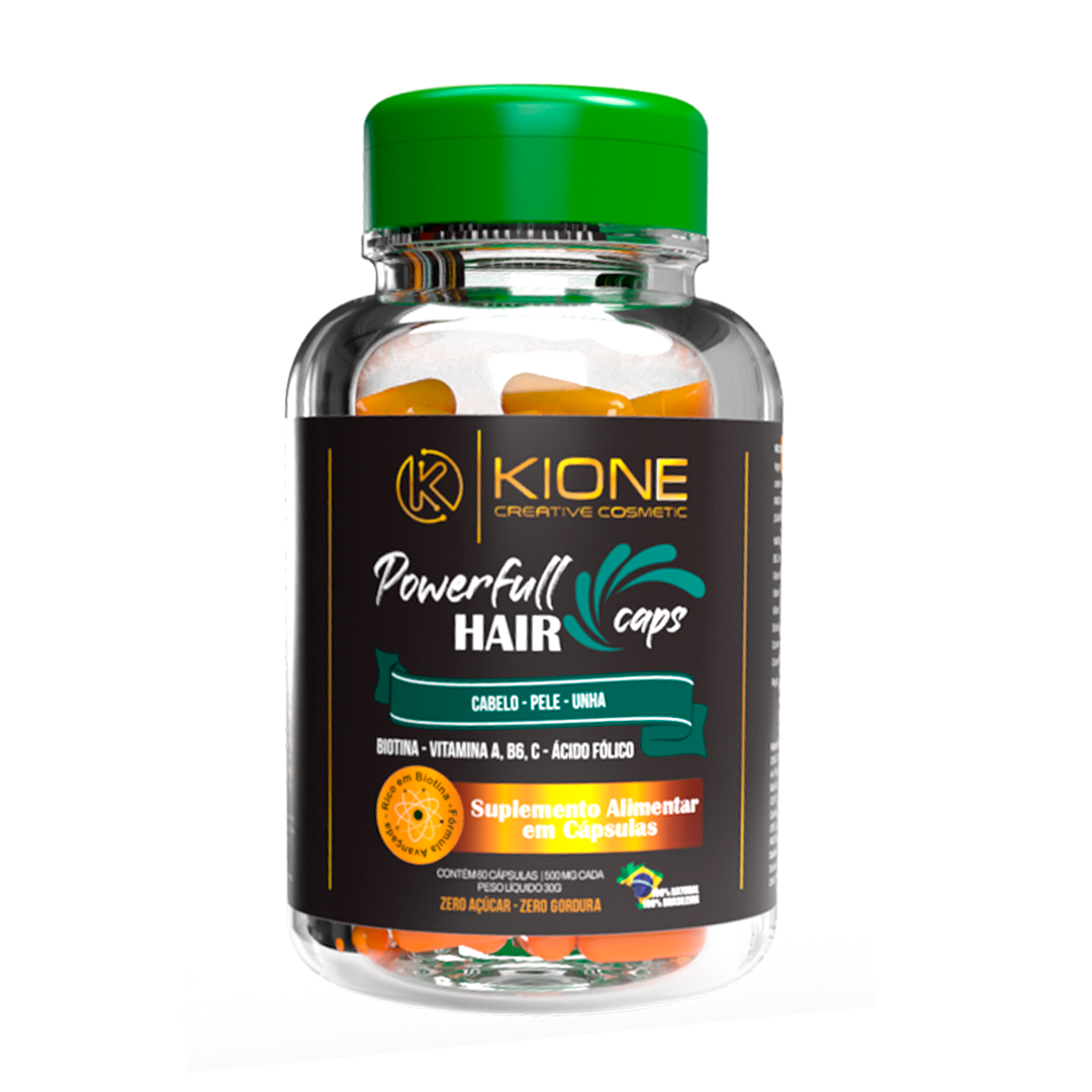 Suplemento Capilar, unha e pele Profissional Kione PowerFull Hair - 60 ...