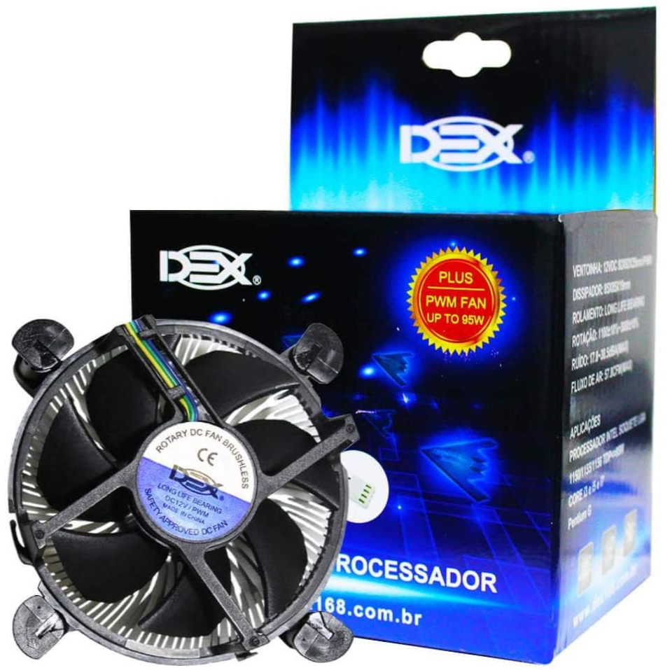 Cooler Lga 1150 1151 1155 Socket CPU Processador 4 Pinos Core i3 i5 i7 ...