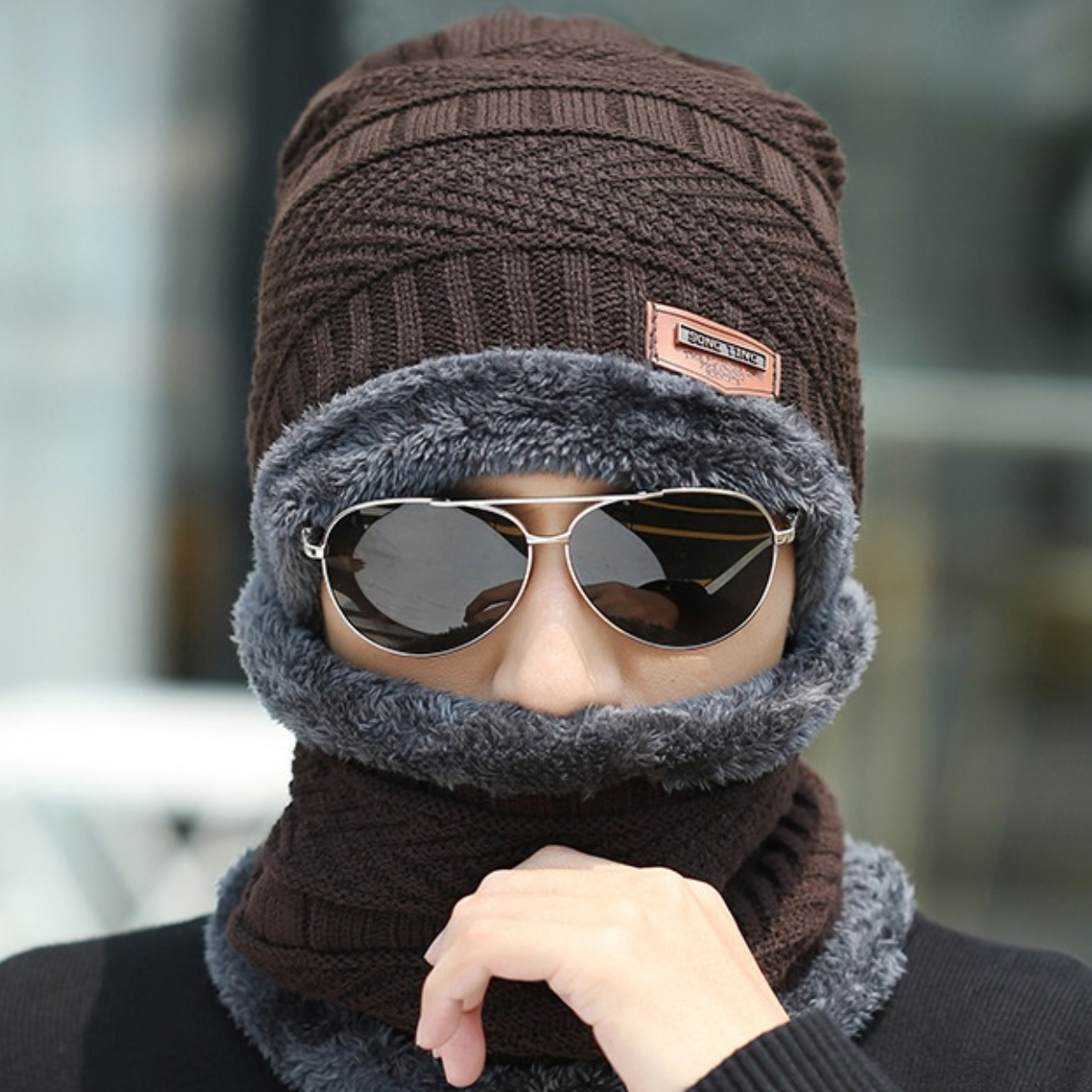 Gorro Touca De Lã Inverno Frio Adulto Preto Masculina feminina Forrada ...