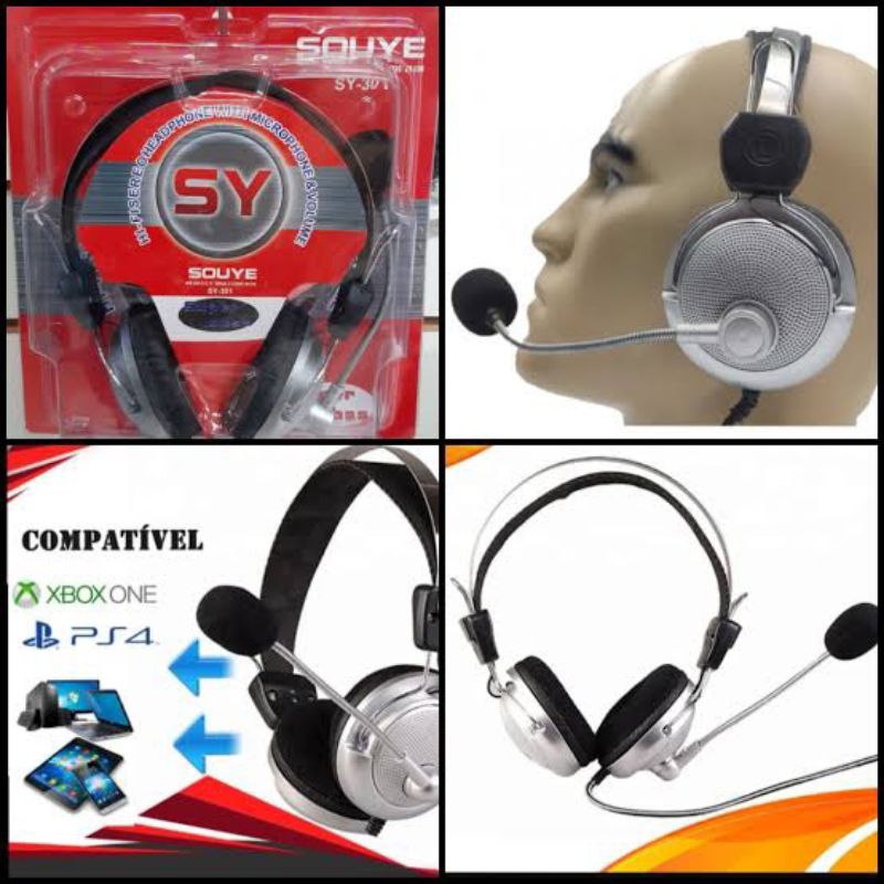 fone de ouvido souye xls-301 stereo microfone e volume | Shopee Brasil