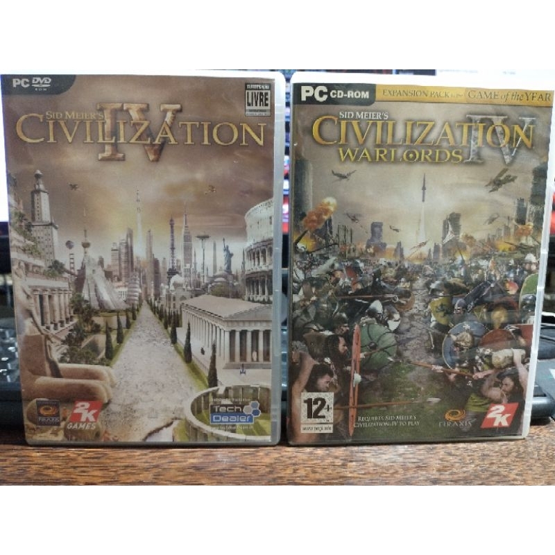 Civilization IV 4 + pacote expansão Warlords Sid Meiers jogo original ...