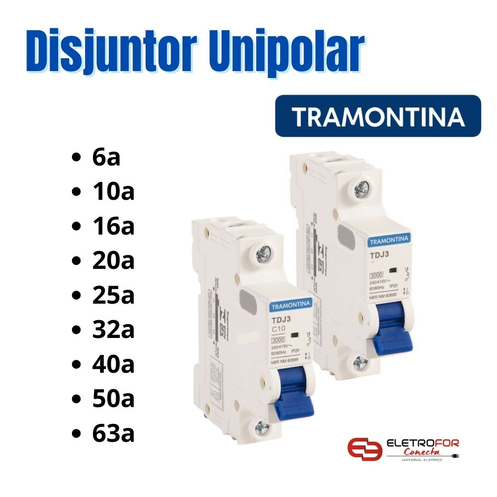 Disjuntor Din Monopolar Unipolar Curva C Tramontina | Shopee Brasil