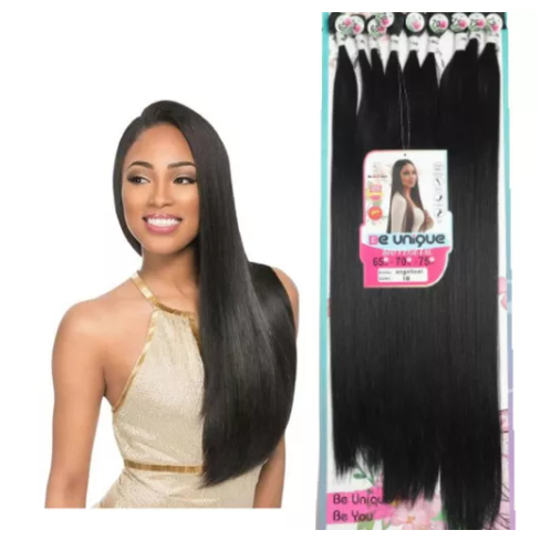 Cabelo Angelical BE UNIQUE Liso Para Entrelace Bio Vegetal 9 Telas 75cm ...