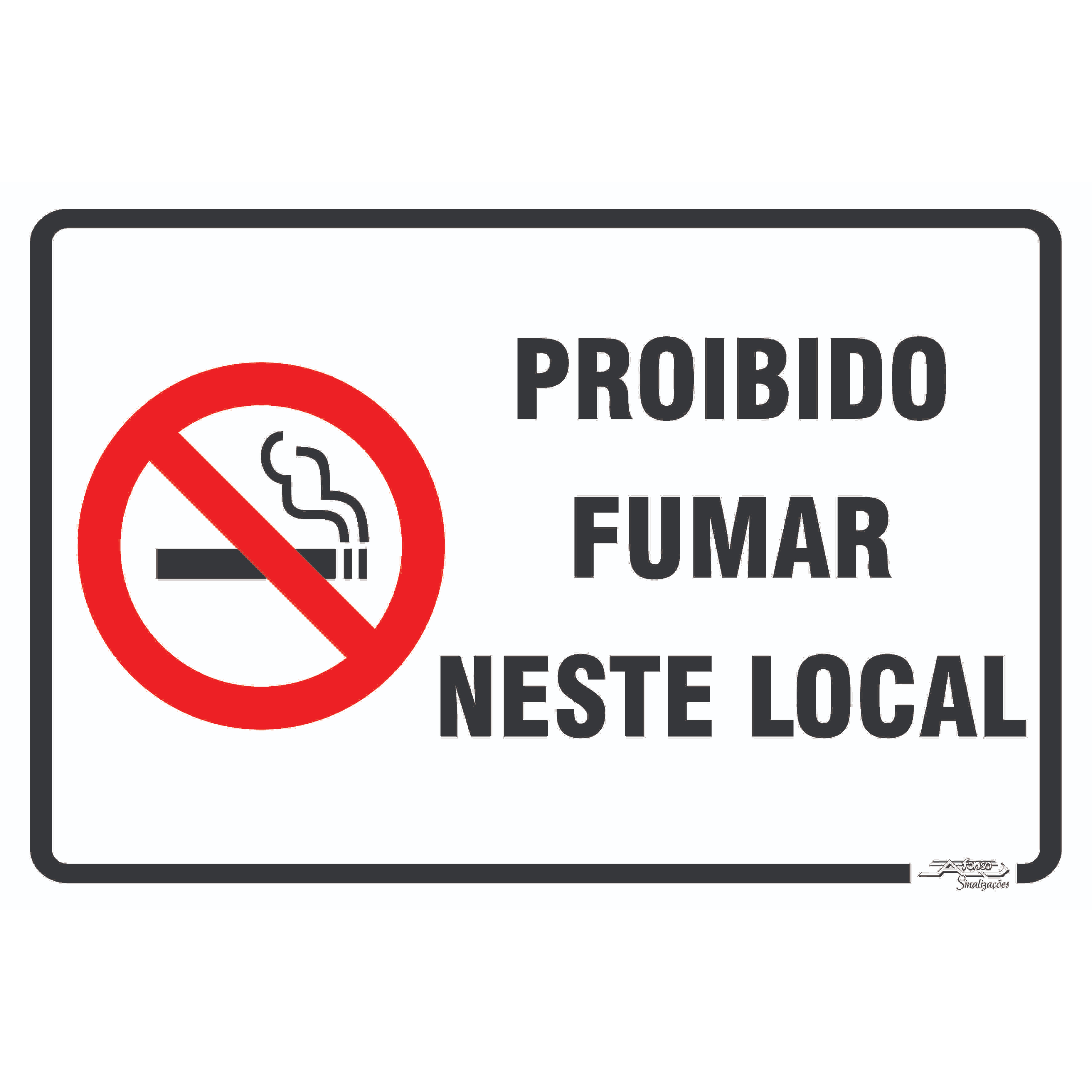 Placa Proibido Fumar Neste Local - 2 | 30x20 | Shopee Brasil