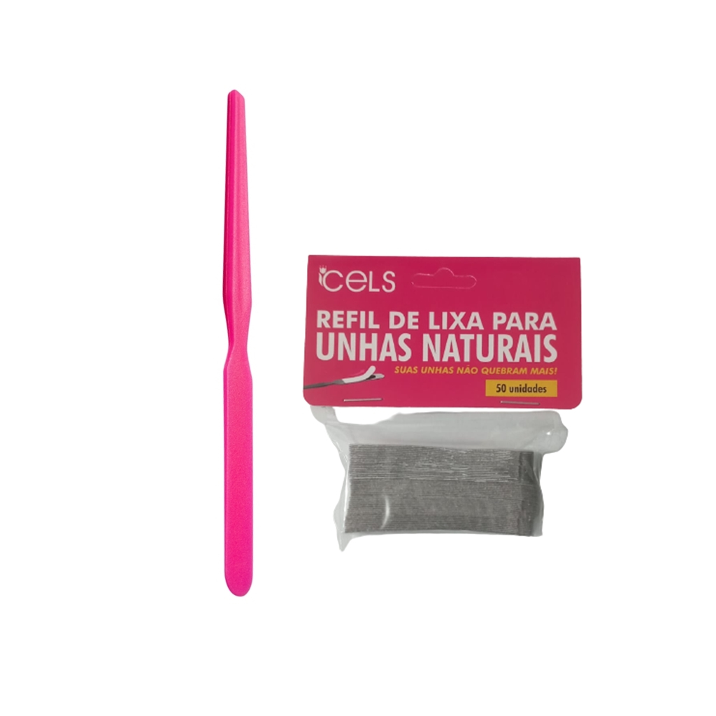 1 Base Lixa + 50 Unidades de Refil Lixas Para Unhas Naturais - Cels ...