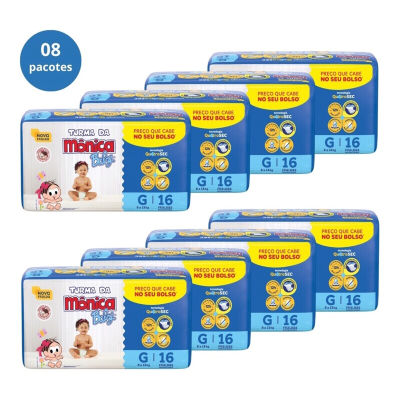 São 128 unidades fralda descartáveis promoção ,frauda, infantil para ...