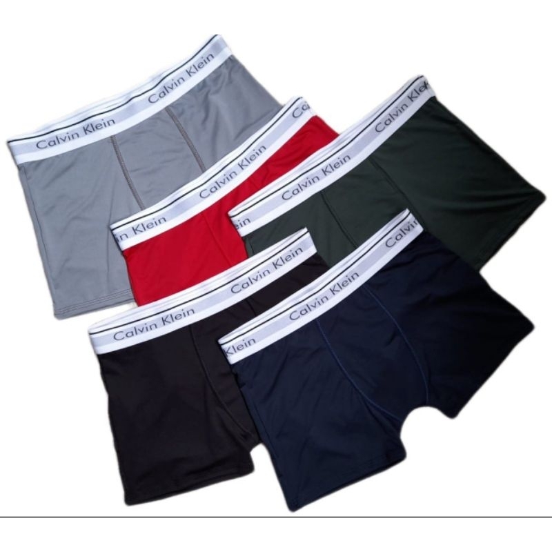 Kit 3 Cuecas Box Adulto Lisa Boxer Calvin | Shopee Brasil