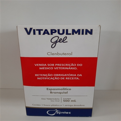 Suplemento Vitapulmin Gel 500ml Clembuterol - Syntec - Escorrega o Preço