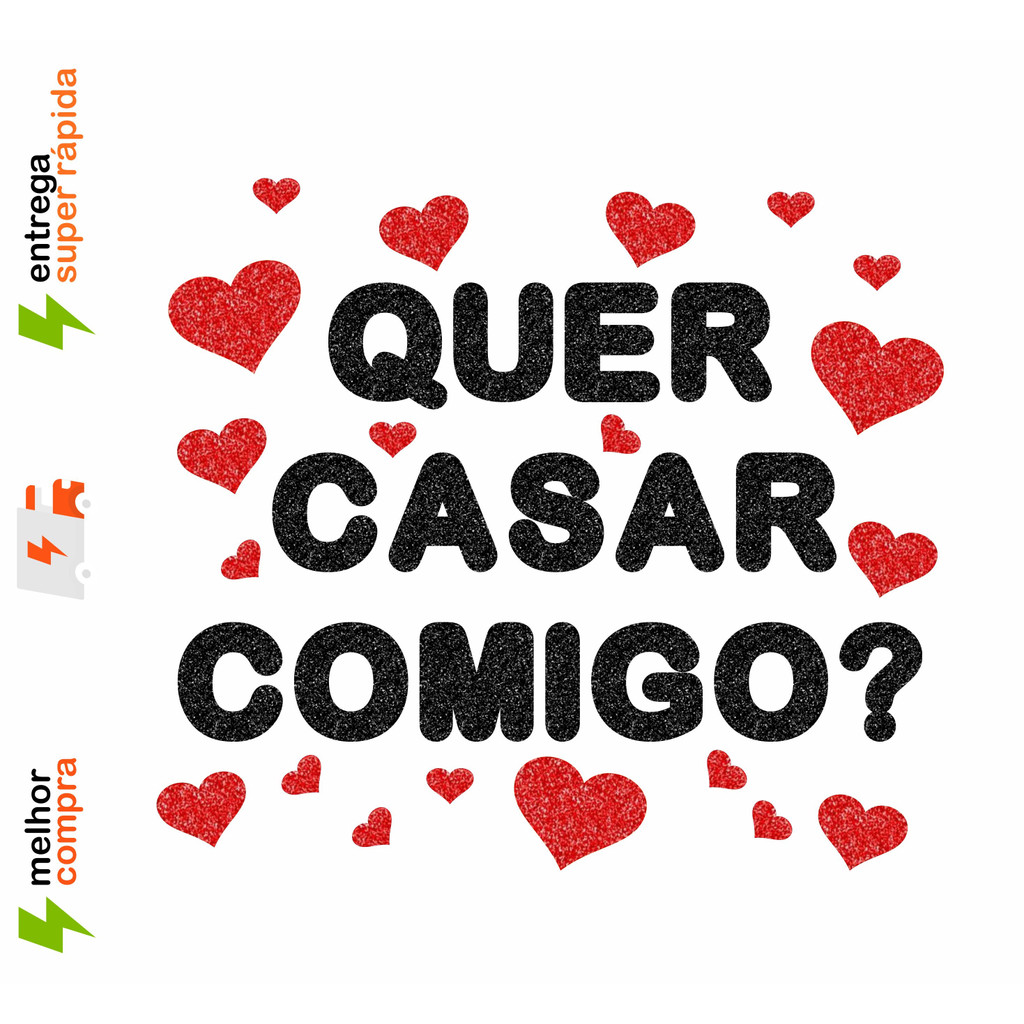 Decoração Romântica 1 frase QUER CASAR COMIGO? com 18 CORAÇÃO VERMELHO ...