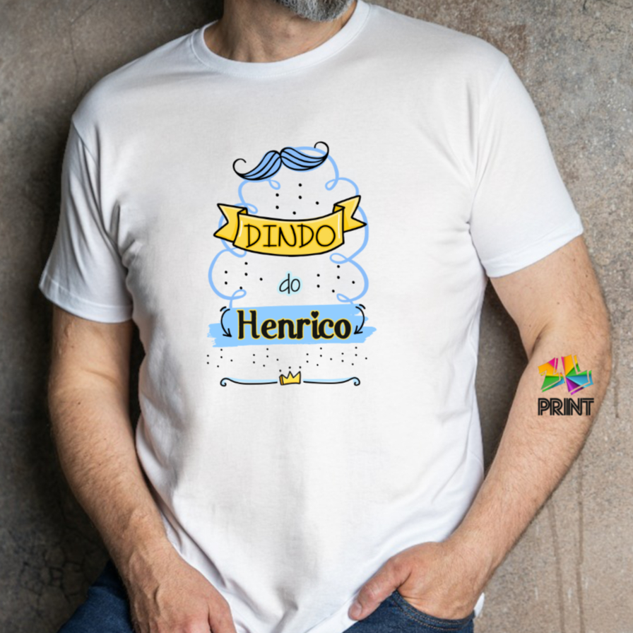 Camiseta Dindo personalizada com nome afilhado - Padrinhos ZLprint ...