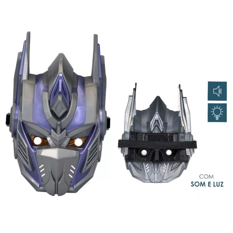 Máscara de Robô Transformes (inspirado) Infantil Criança Azul com Luzes ...