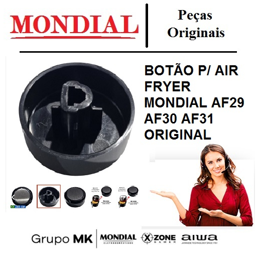 BOTÃO P/ AIR FRYER MONDIAL AF29 AF30 AF31 @ ENTRE OUTROS VÁRIOS MODELOS E MARCA - ORIGINAL ...