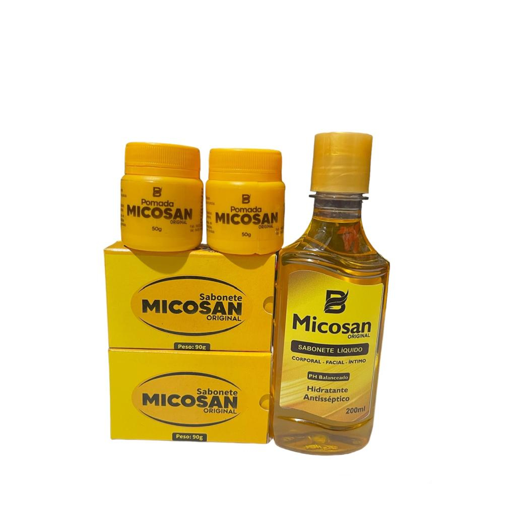 Kit Micosan 2 Barra 2 Pomadas 1 Liquidos Original Com Certificado ...