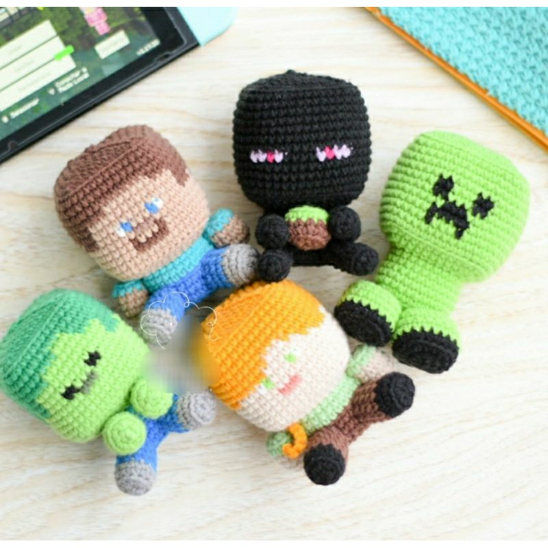 Minecraft mini Amigurumi - Minecraft crochê | Shopee Brasil
