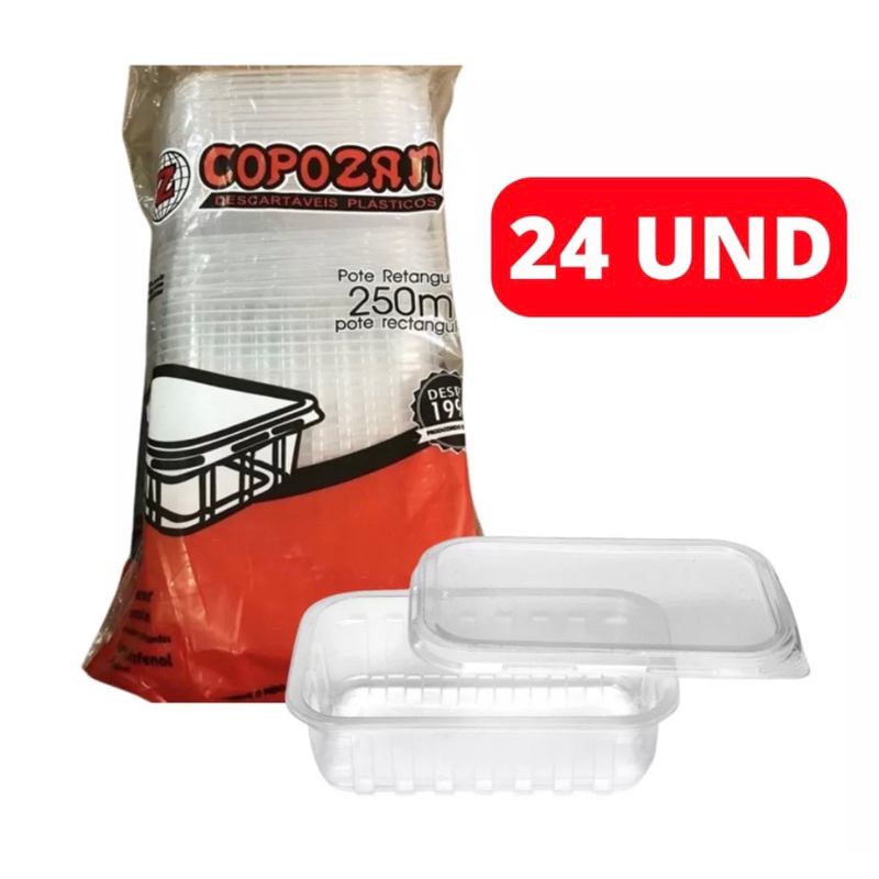 Pote 250 ML Retangular Copozan | Shopee Brasil