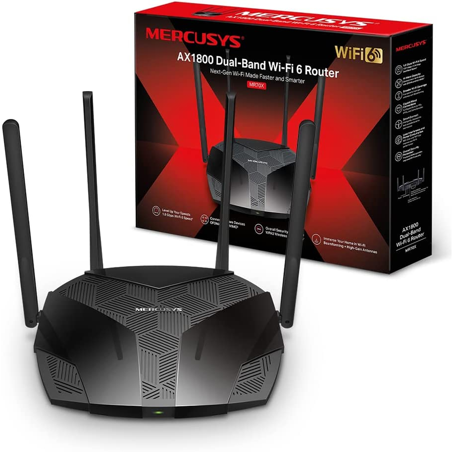 ROTEADOR MERCUSYS WI-FI 6 DUAL-BAND GIGABIT AX1800 MR70X | Shopee Brasil