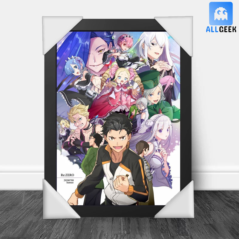 Quadro Decorativo Com Moldura Anime Re Zero Shopee Brasil