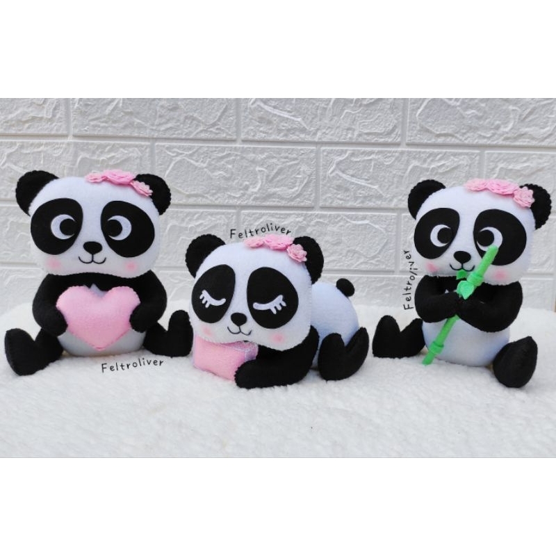 Trio de bonecos para nicho tema Panda Menina | Shopee Brasil