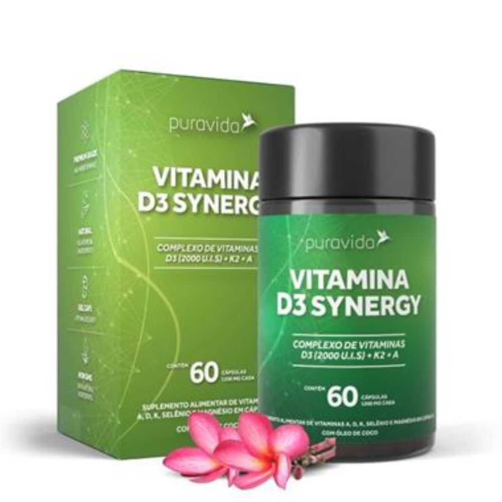 VITAMINA D3 Synergy Puravida | Shopee Brasil