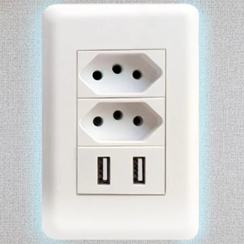 Tomada USB Universal Duo 2 Tomada De Parede Bivolt Com Espelho ...