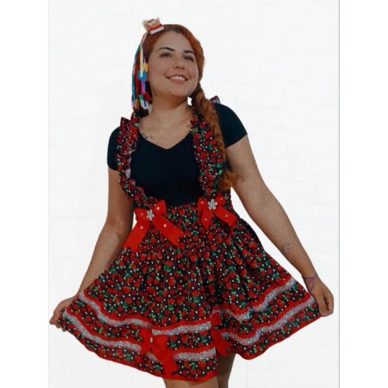 Saia de Caipira LUXO junina Adulto | Shopee Brasil