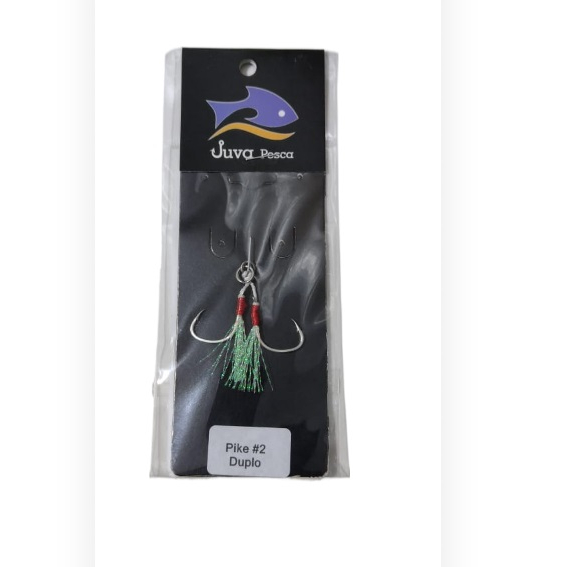 Suporte Hook Pike n2 Duplo com Pelo Juva Pesca | Shopee Brasil