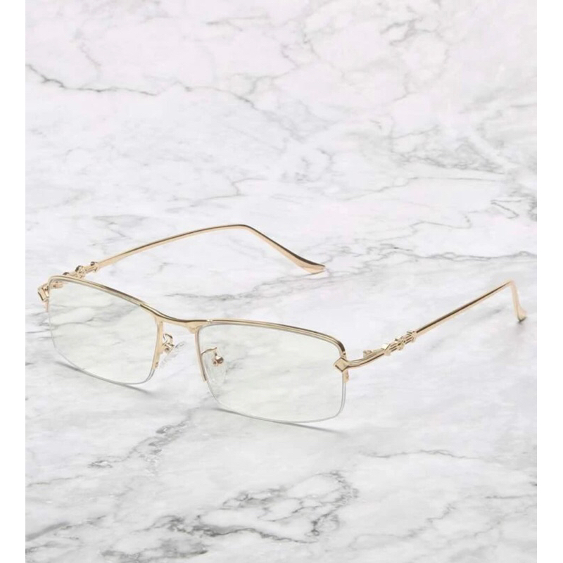 Armação para óculos de grau Dourada Descanso Lupa Hype Quadrada ...