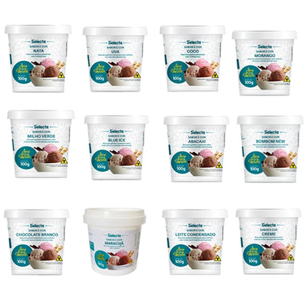 Kit Selecta Sabor e Cor Completo com 15 Potes 100g | Shopee Brasil