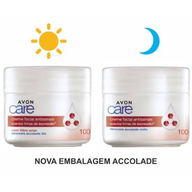 Kit Hidratante Facial Accolade Avon Dia e Noite 100g cada ORIGINAL ...