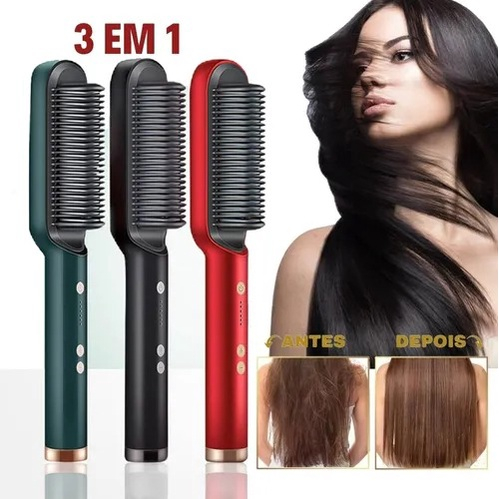 Escova Alisadora de Cabelos LED Multifuncional - Alisador Chapinha ...