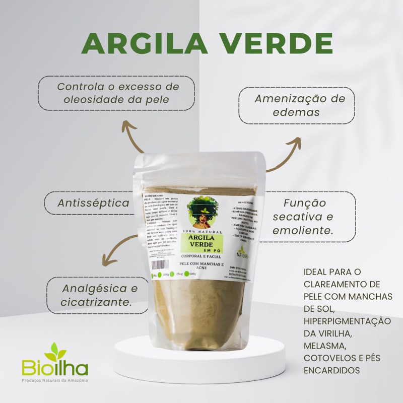 Argila Verde pacote de 100g | Shopee Brasil