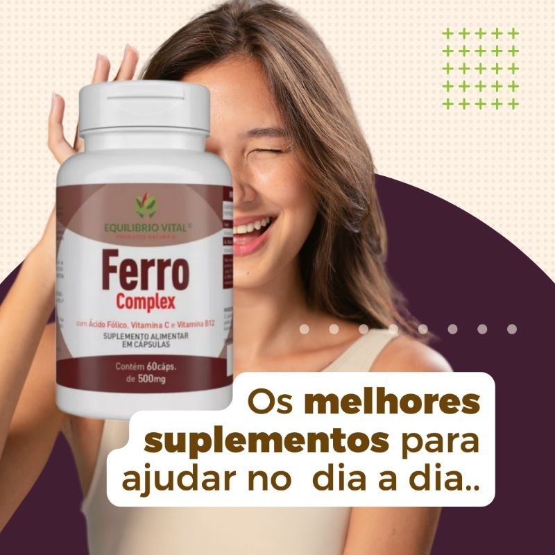 Ferro Complex Quelato Com Vit C, B9, B12 e Cobre EquilibrioFerro ...