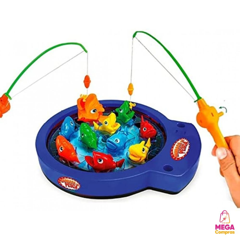 Brinquedo Jogo Infantil Pescaria Pega Peixe Pescaria Maluca 10 Peixes E ...