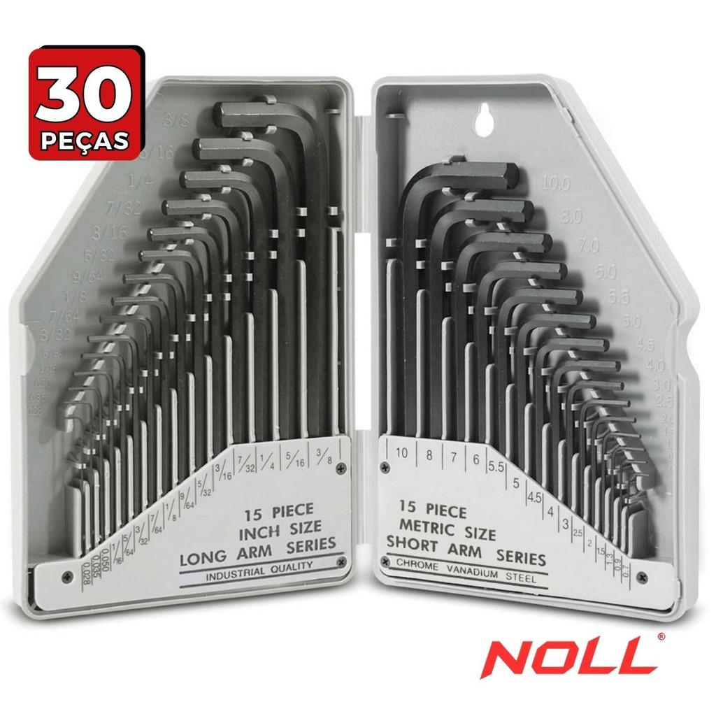Kit Jogo Chave Allen 30 Peças Resistente Hexagonal L Milímetro E ...