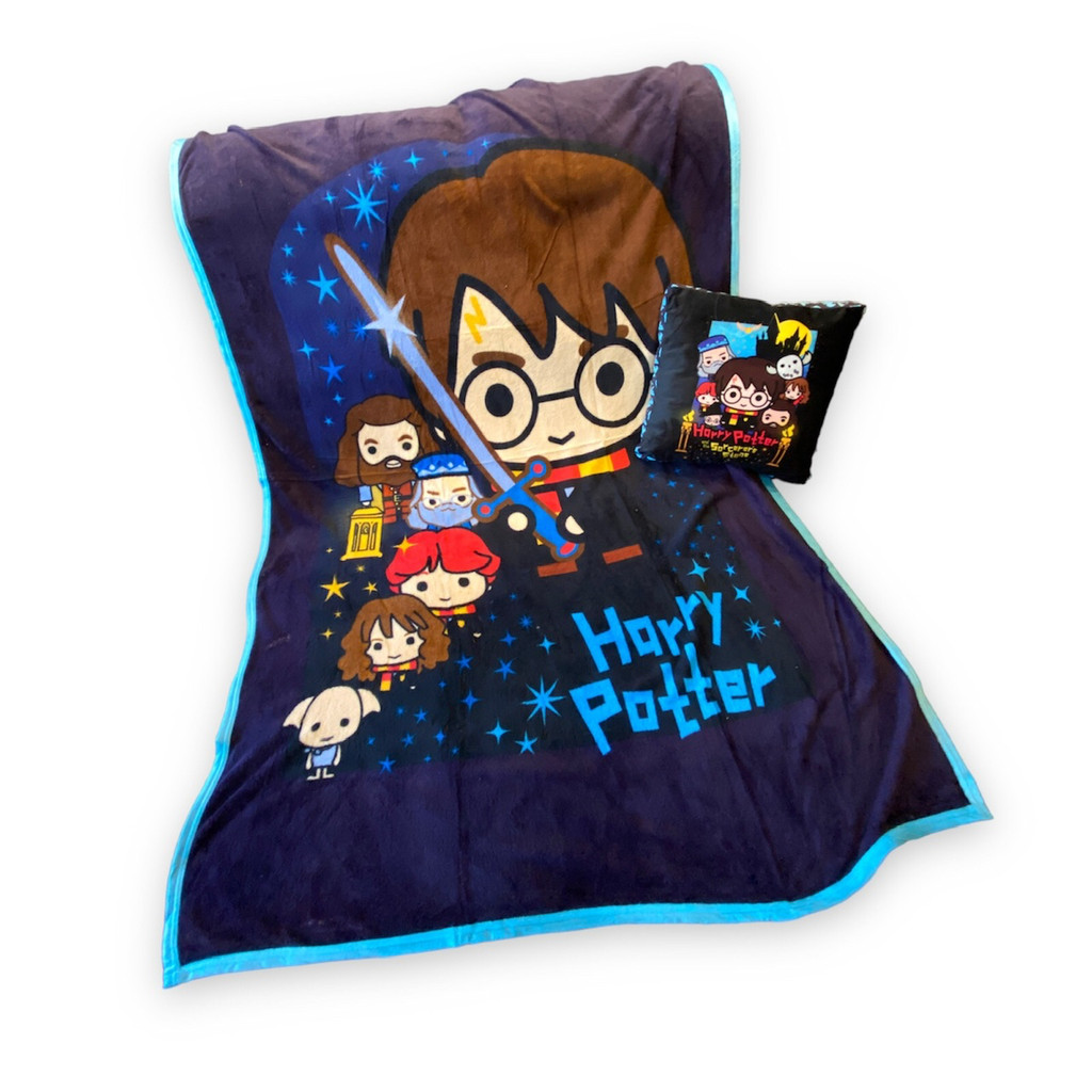 Kit Harry Potter Almofada + Manta Personagens Hogwarts Presente ...