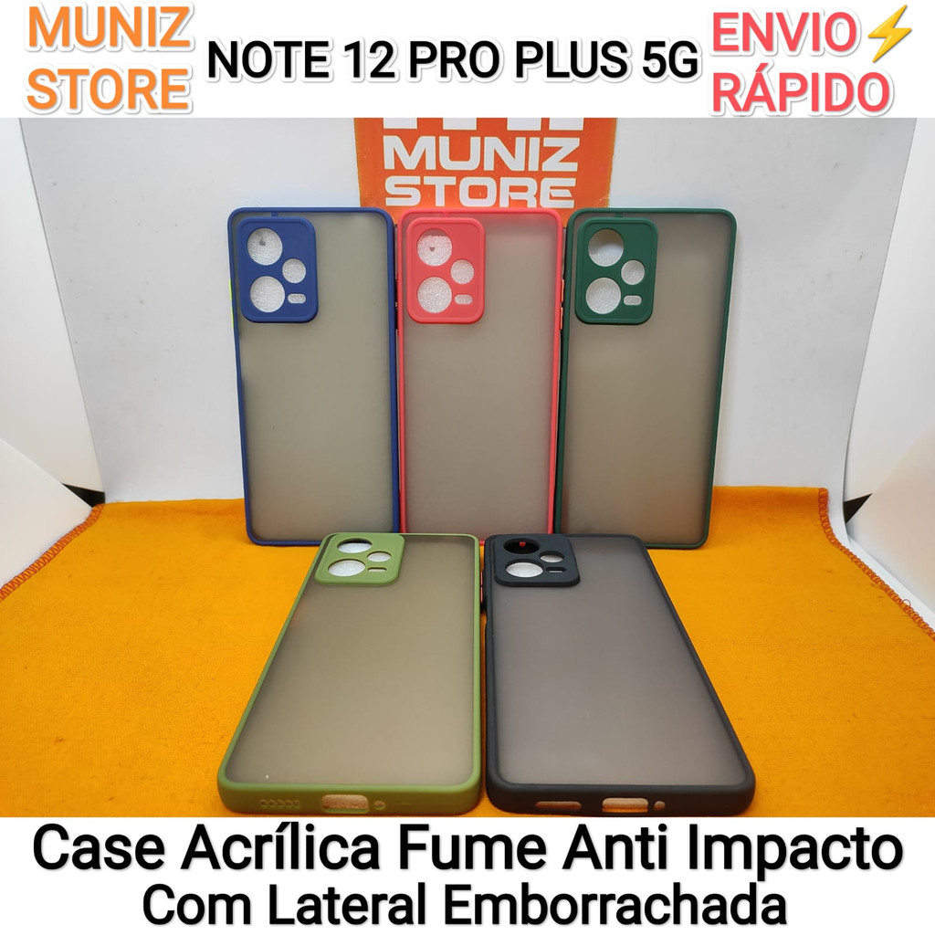 Case Xiaomi Redmi Note 12 Pro + (Plus) 5G Capinha Acrílica Fume Lateral ...