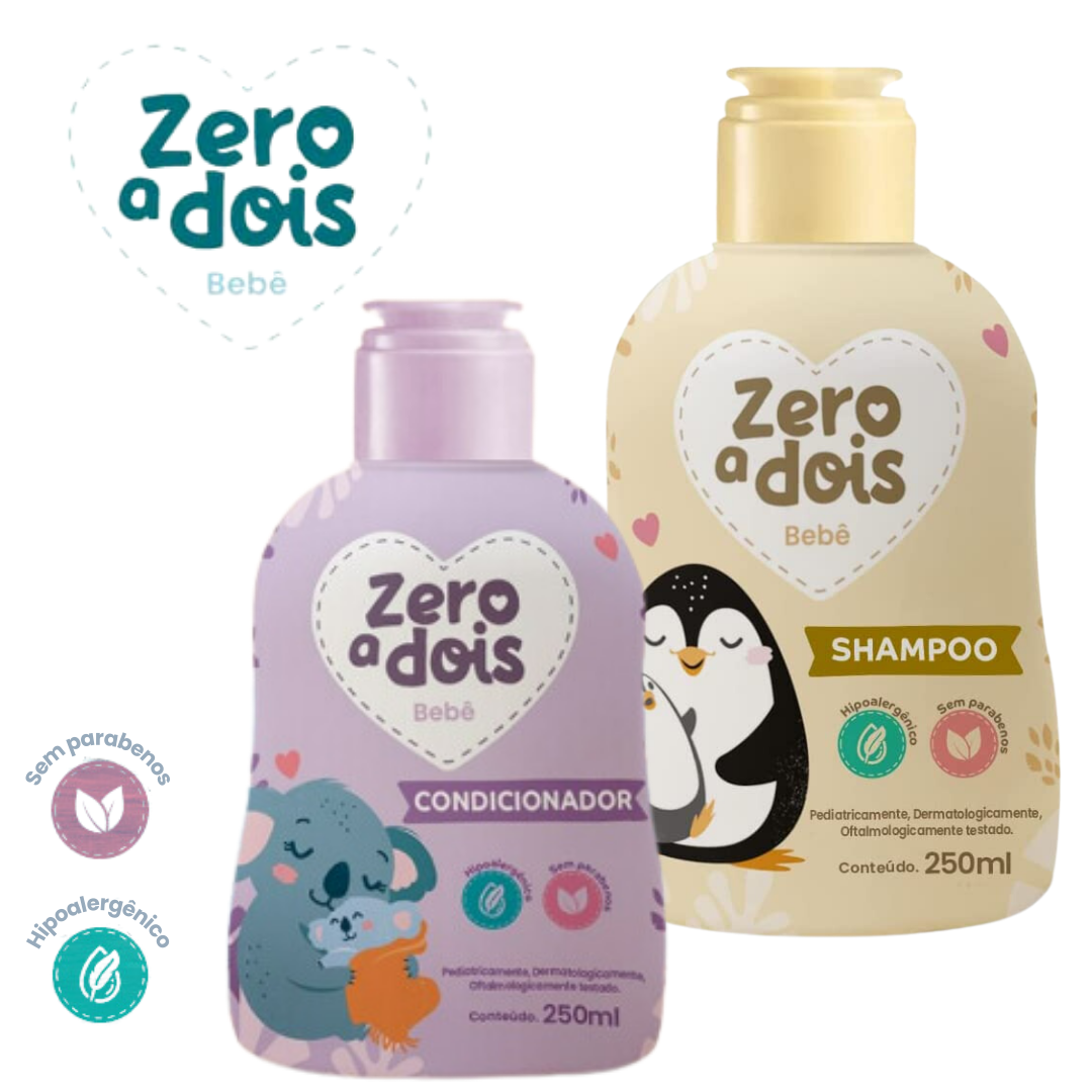 Kit Banho Bebê Zero A Dois 250 Ml (shampoo/condicionador) | Shopee Brasil