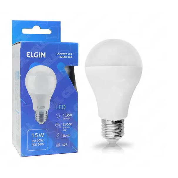 Lâmpada Led Bulbo Elgin 15w Branco Frio E27 | Shopee Brasil