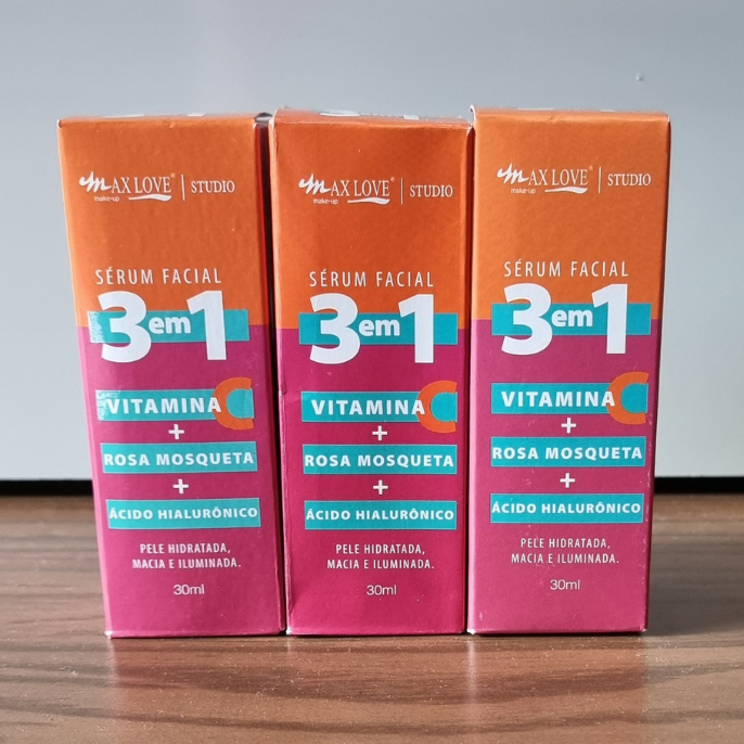 Kit Max Love 3 Unidades Sérum Facial 3 em 1 Skincare | Shopee Brasil