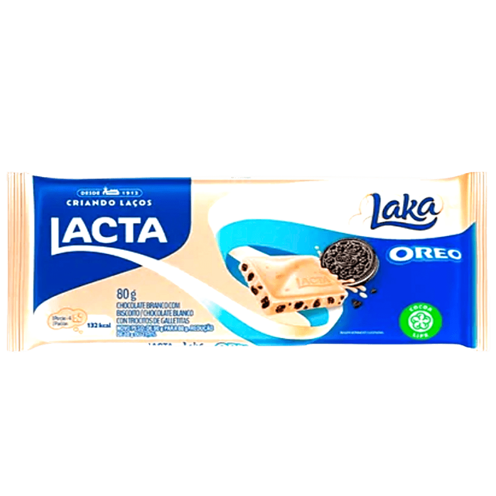 Kit 2 Barra Laka com Oreo 80g | Shopee Brasil